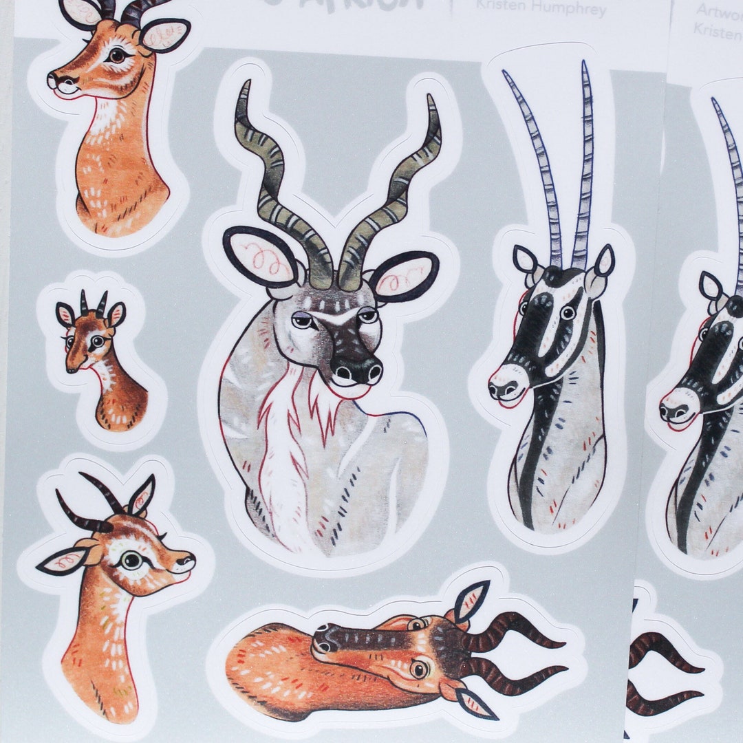 Antelope of Africa Sticker Sheet Water Bottle Laptop Planner Stickers ...
