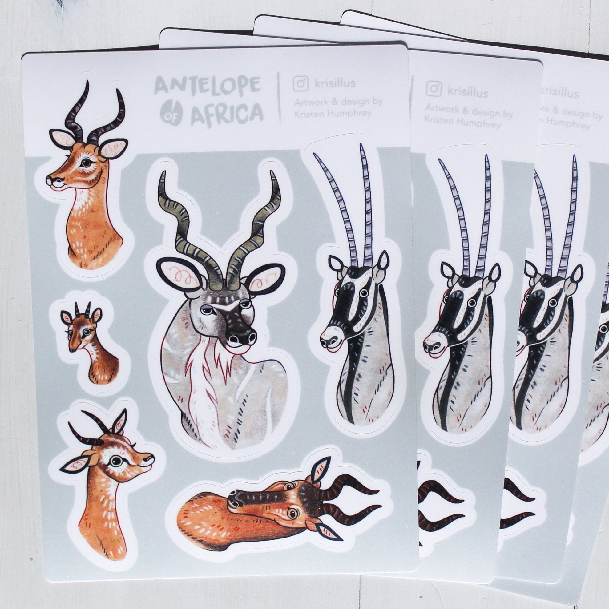 Antelope of Africa Sticker Sheet Water Bottle Laptop Planner Stickers ...