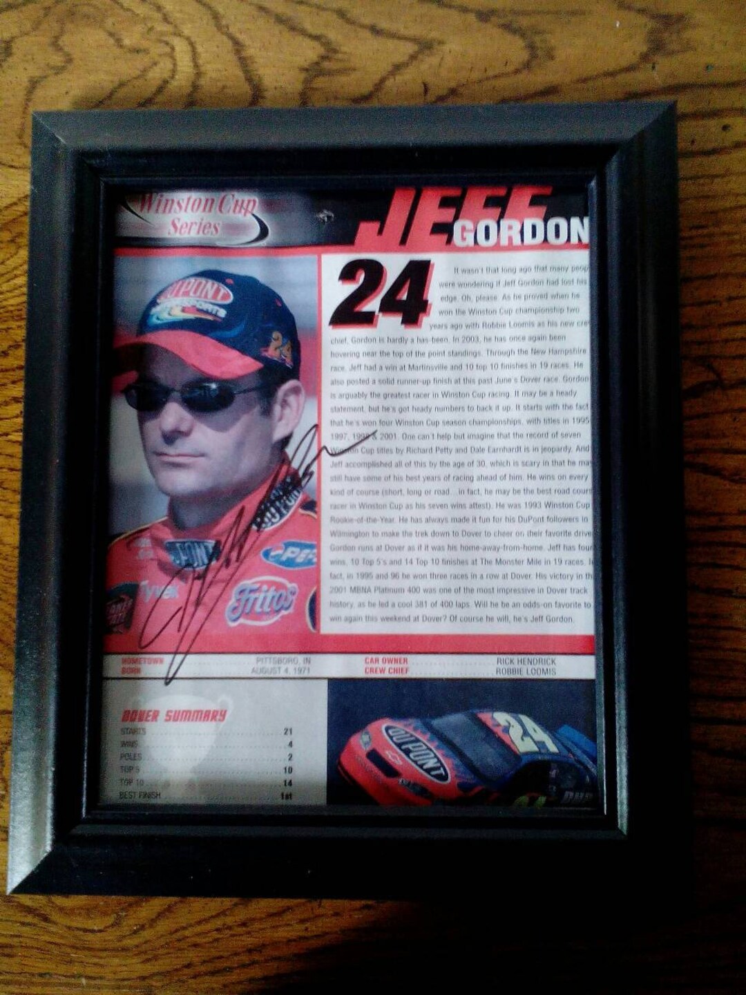 NASCAR Driver Autograph Jeff Gordon - Etsy France