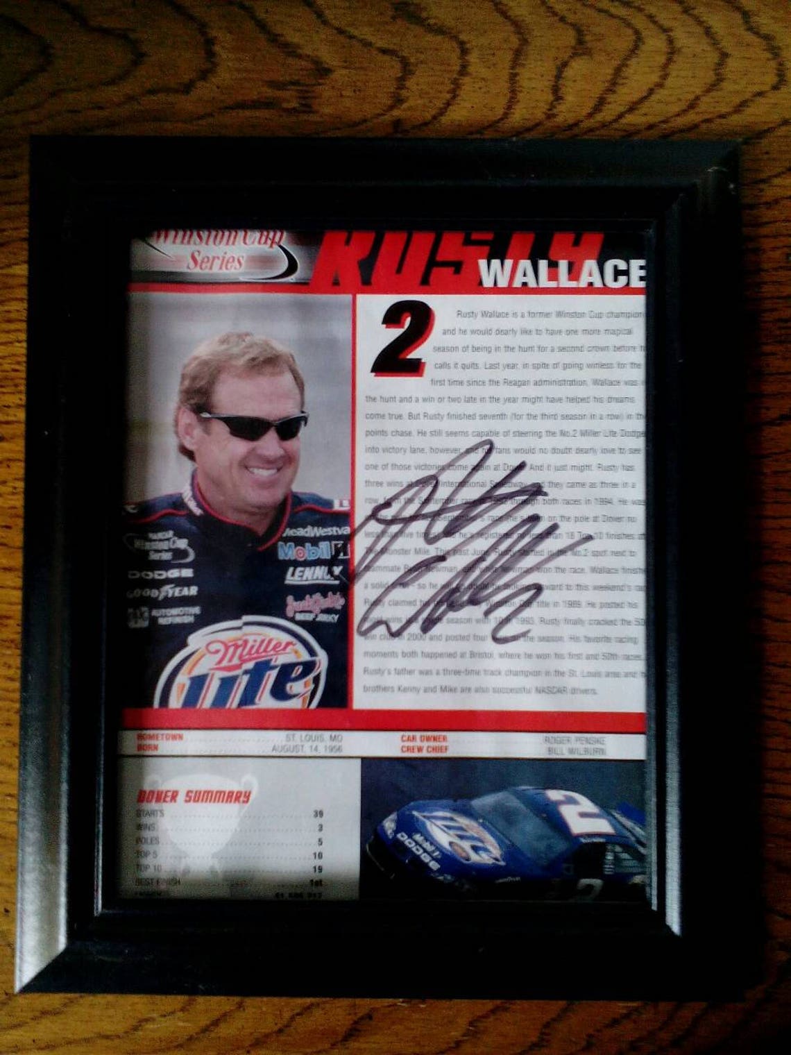 NASCAR Driver Autograph - Rusty Wallace - Etsy