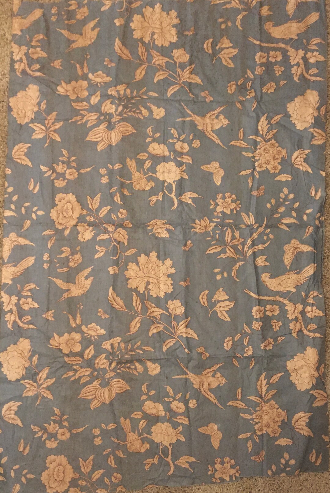 19th Century French Floral Cotton Chintz Printed Fabric - Etsy