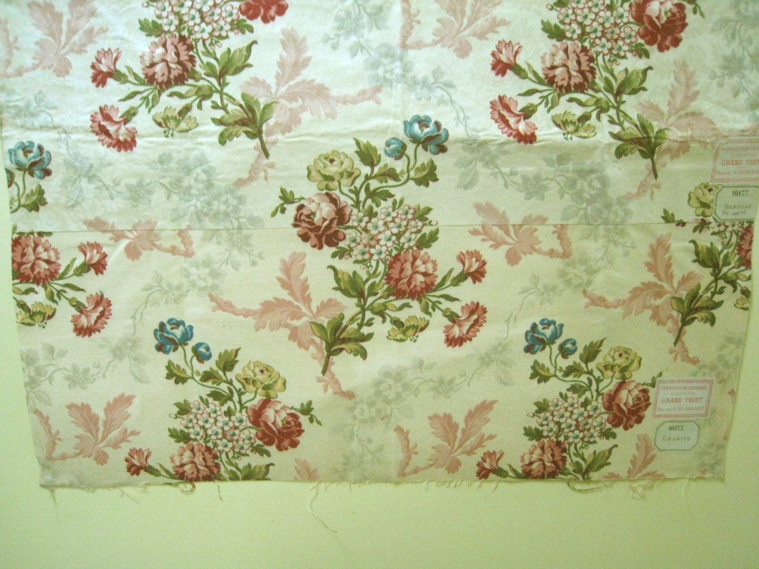Antique 19th Century French Floral Cotton Print Fabric - Etsy