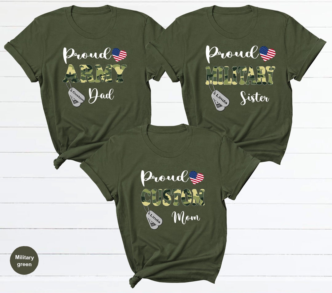 Proud Army Family Shirts, Cool USA Army Dad Custom T-shirt, Custom Army ...