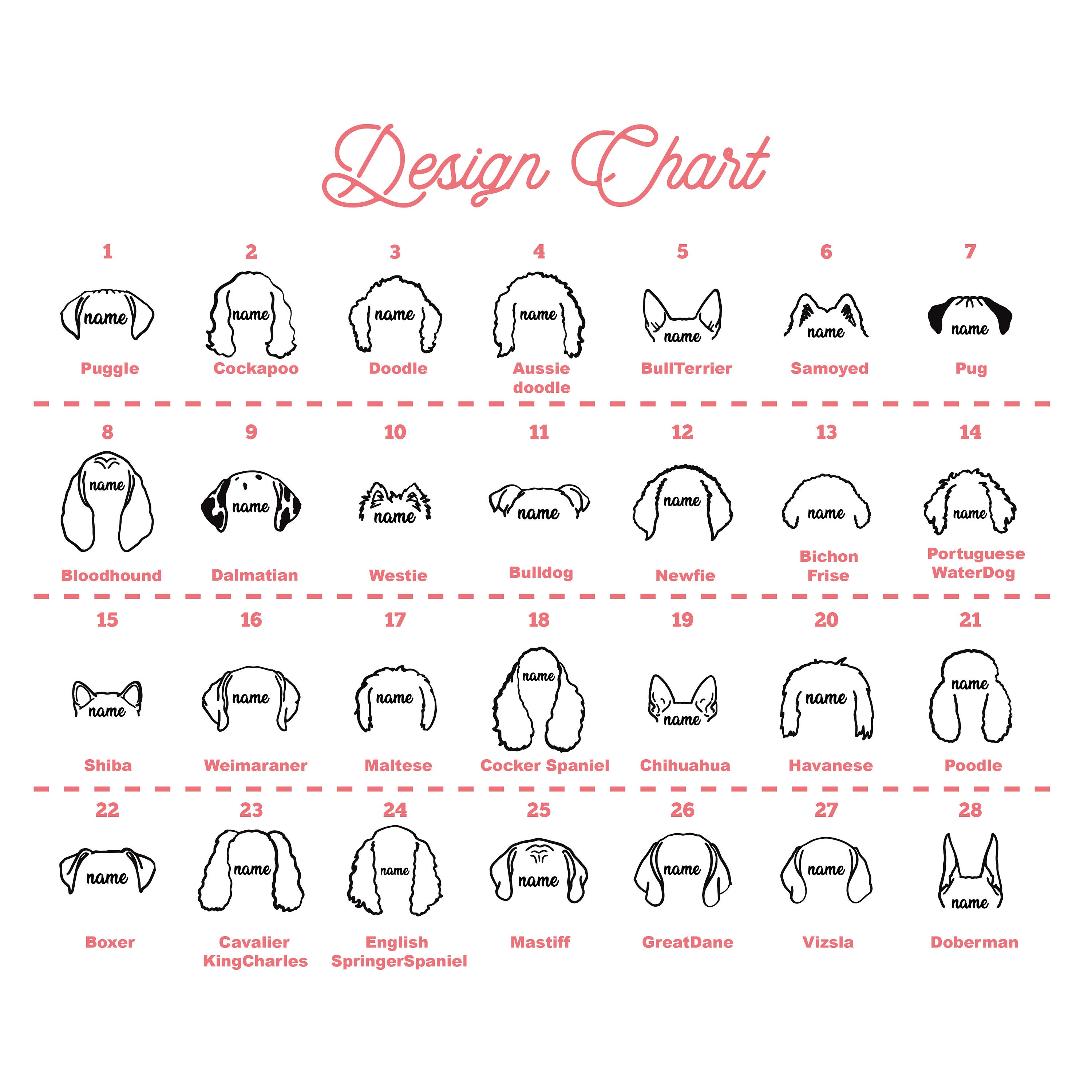 Custom Dog Ears Line Drawing Pocket Tees, Dog Mom Shirt, Personalized ...