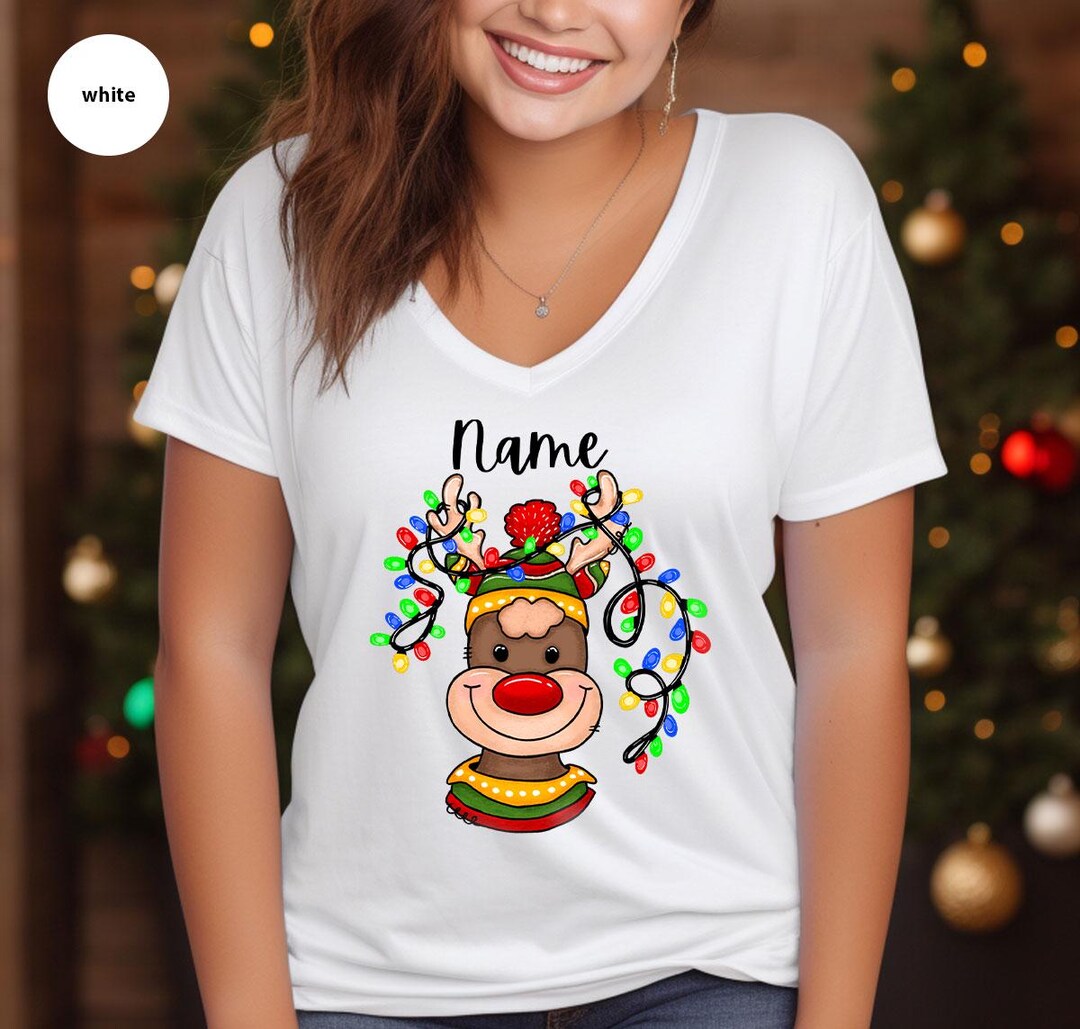 Custom Name Reindeer Christmas T Shirt Reindeer Christmas Shirt 5727
