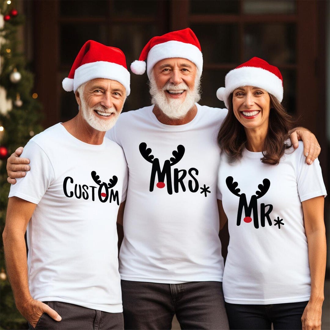 Custom Christmas Reindeer Tshirt, Family Christmas Sweatshirt, Xmas ...