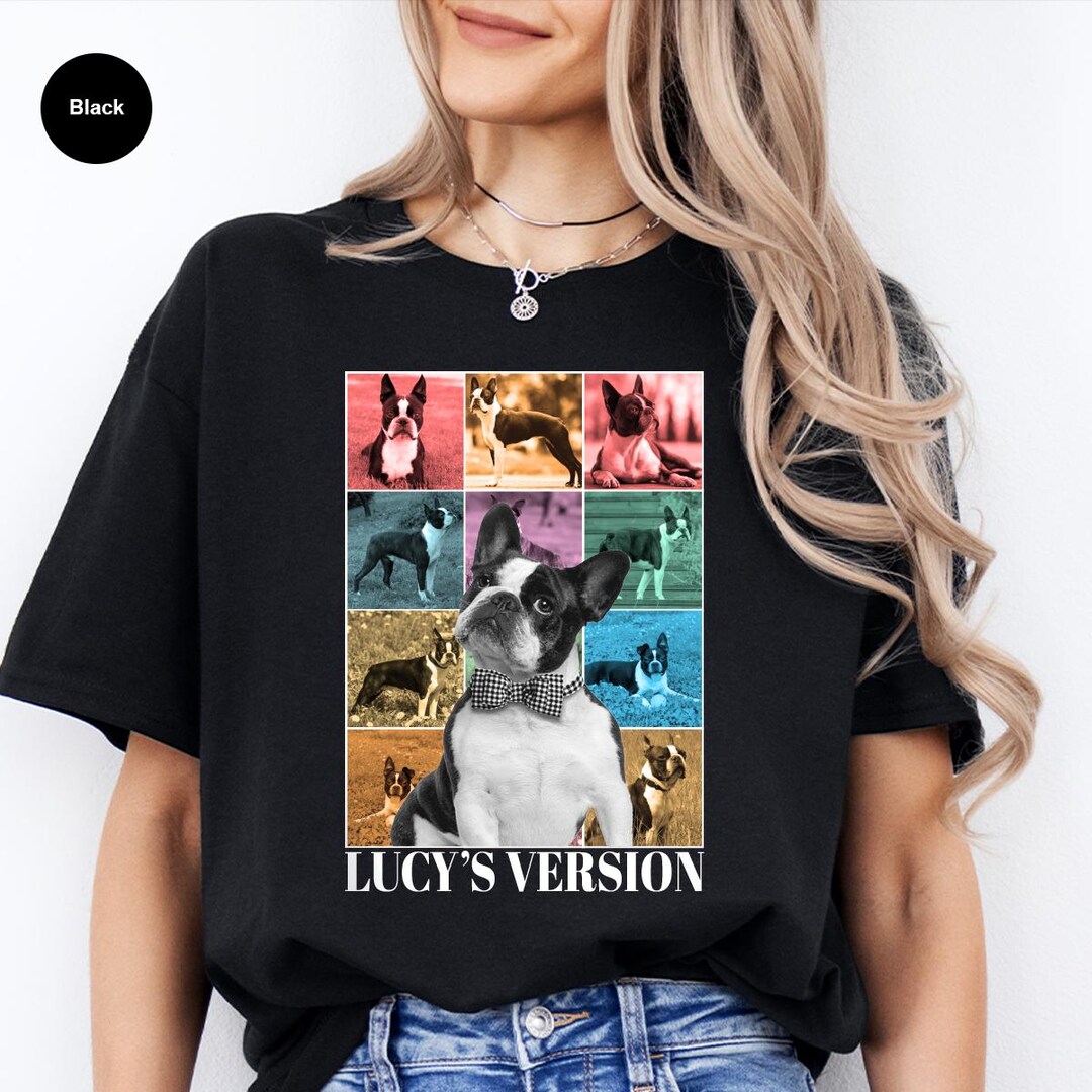 Custom Dog's Tour T-shirt, Personalized Dog Boston Terrier Shirt, Custom Design Your Own Bootleg ...