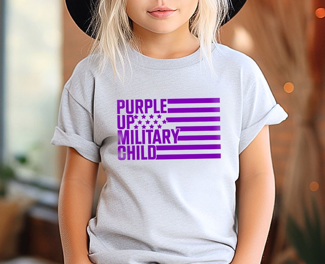 Military Child Toddler Shirt, I Purple up for Military Kids Youth Shirt ...