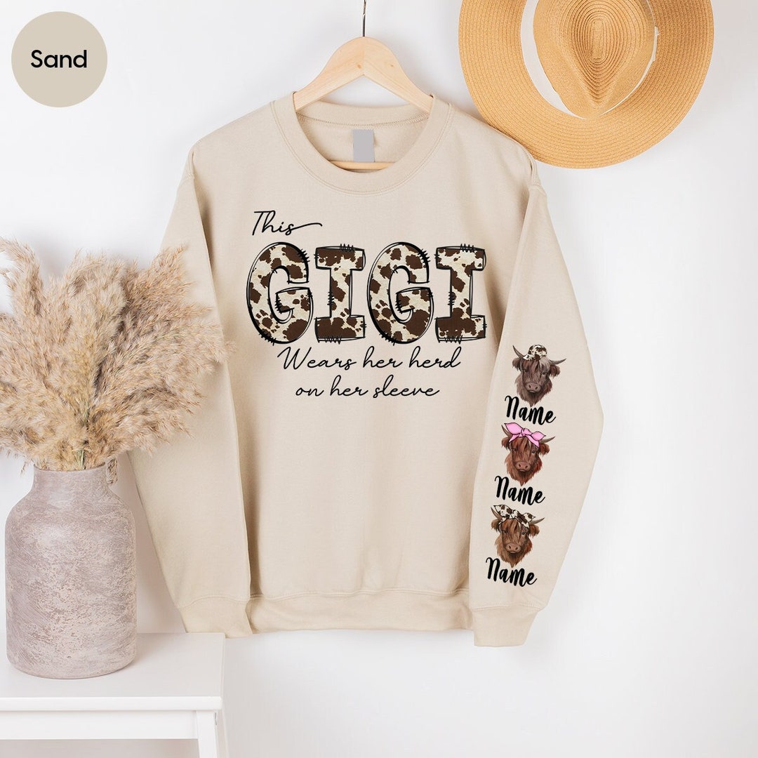 Custom Gigi Cow Tees and Sweaters, Mother's Day Gift, Cow Print Grandma ...