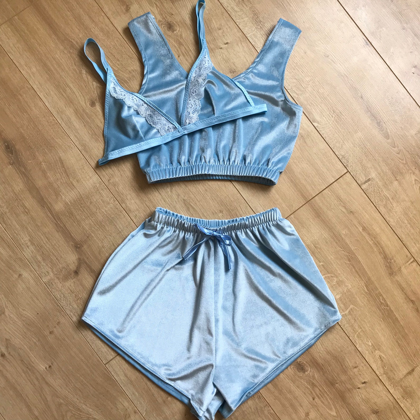 The Layla Velvet Velour Loungewear Set With Bra - Etsy