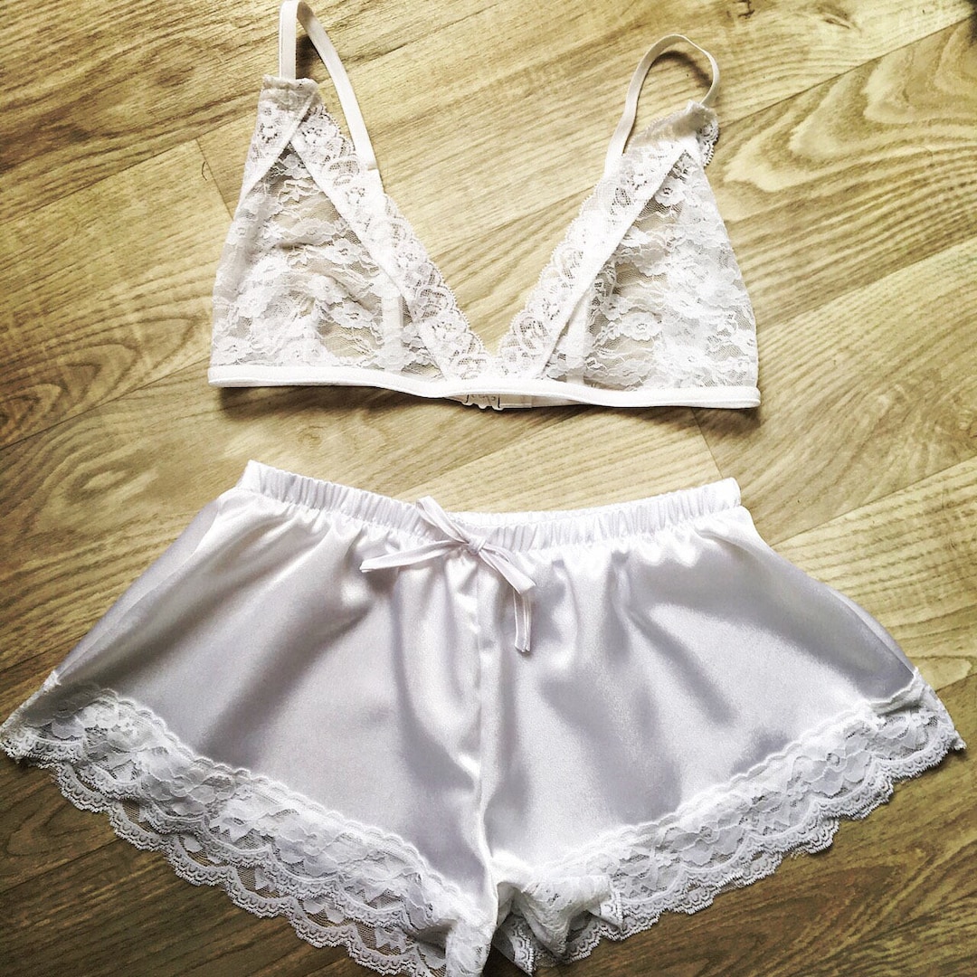 White Lace Pyjama Set - Etsy