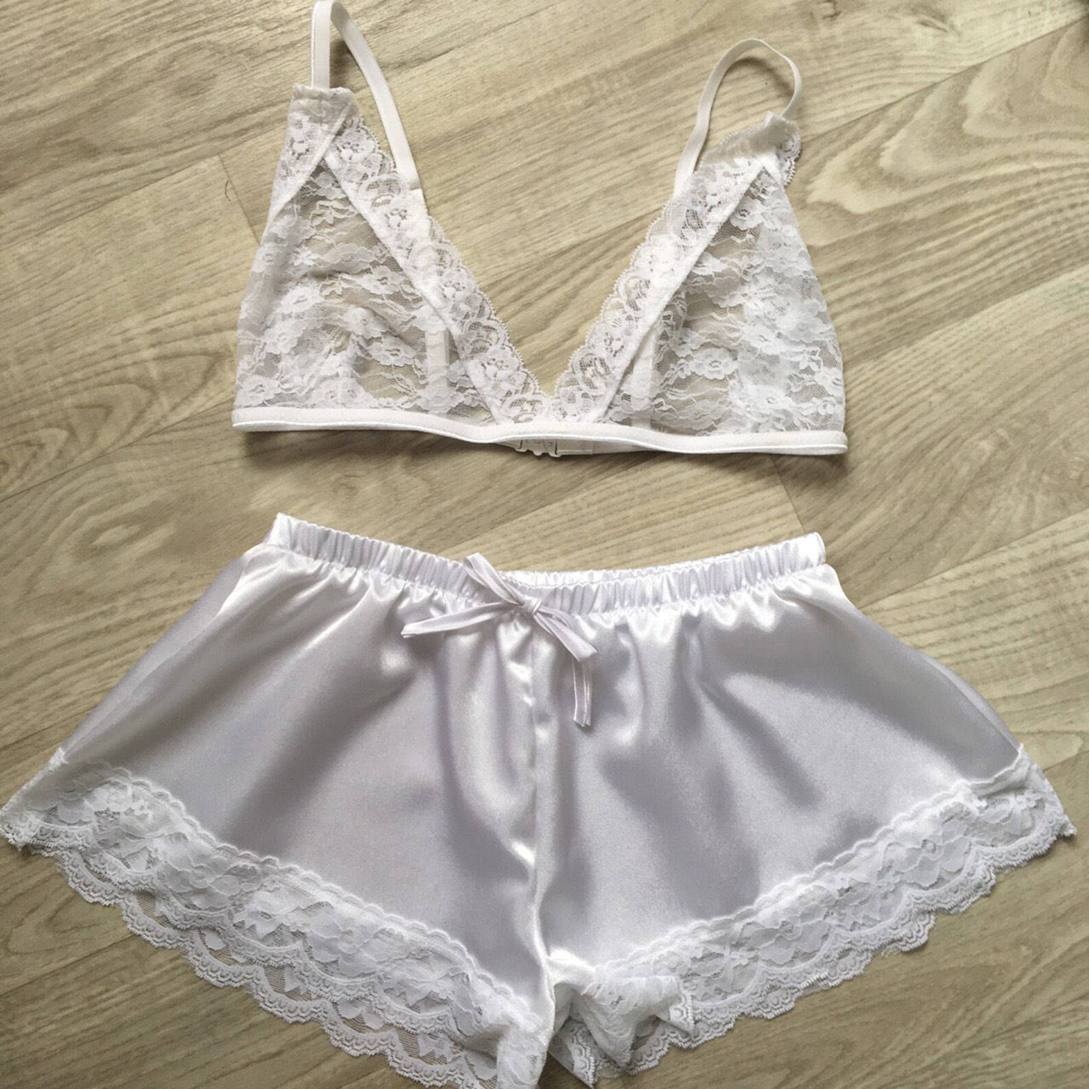 White Lace Pyjama Set - Etsy