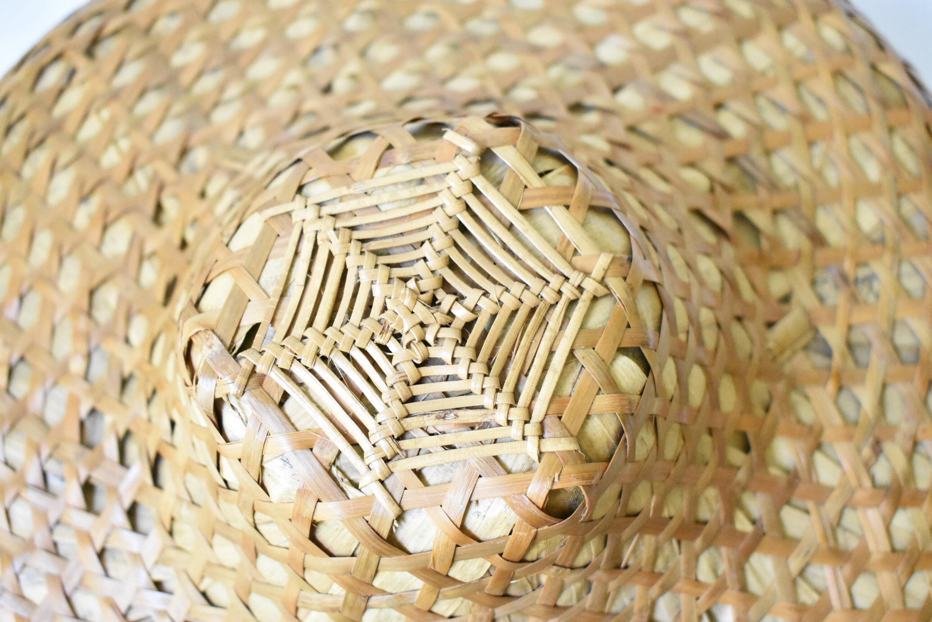 Vintage Asian Woven Wicker Hat Chinese Rickshaw Hat Farmer | Etsy