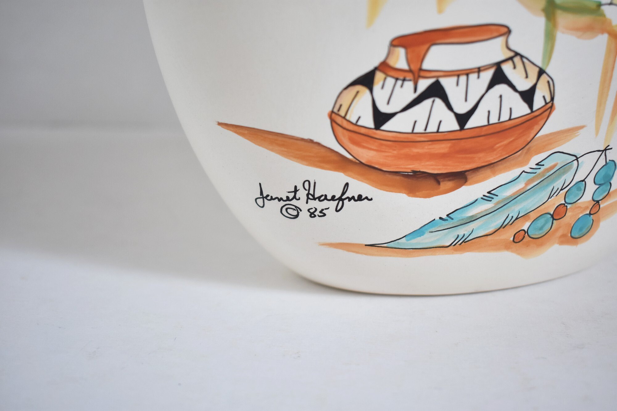 Vintage Southwest Pottery Hand Painted Vase Hand Painted | Etsy