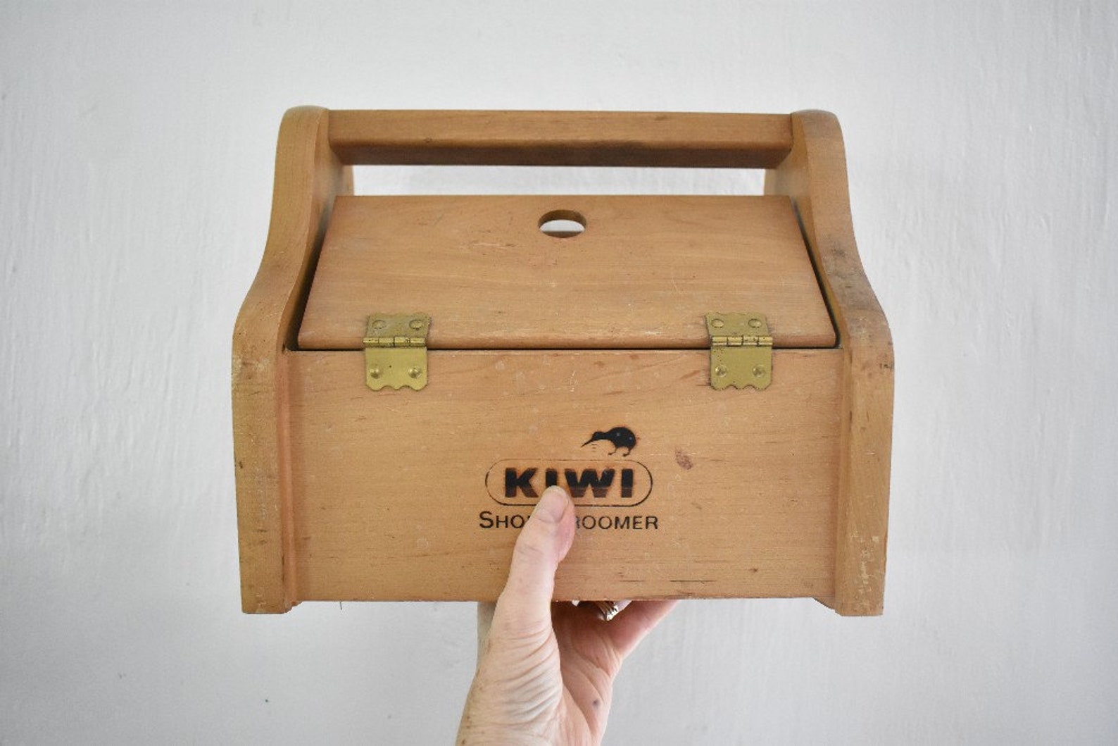 Vintage Wood Shoe Shine Box Kiwi Shoe Groomer Storage Box - Etsy
