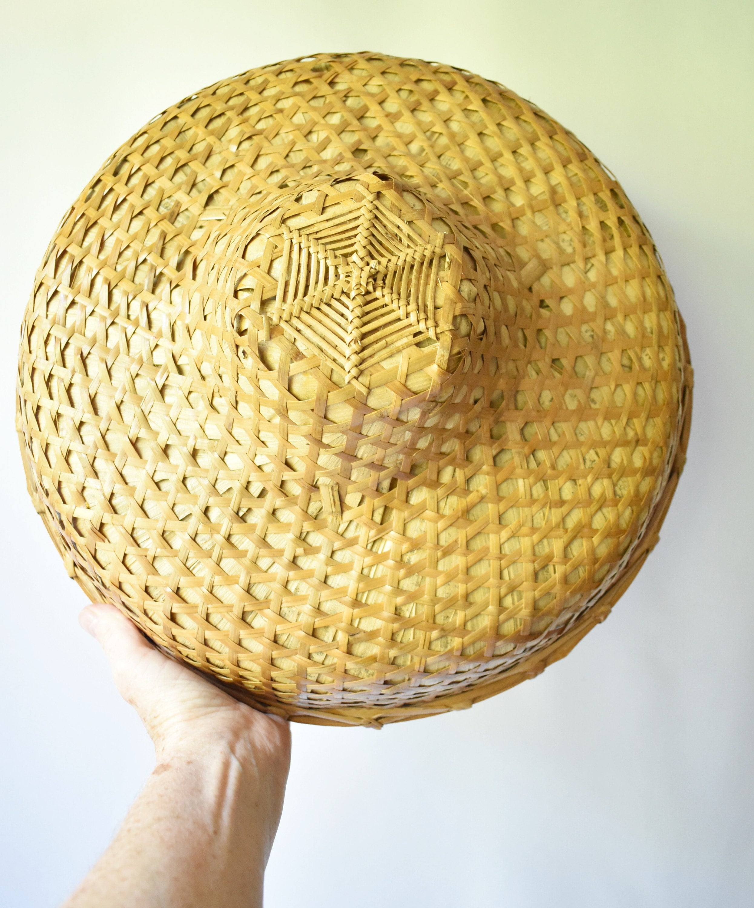 Vintage Asian Woven Wicker Hat Chinese Rickshaw Hat Farmer | Etsy