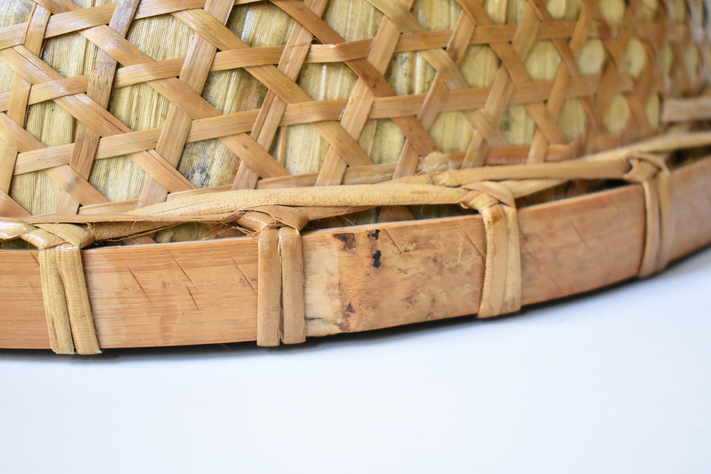 Vintage Asian Woven Wicker Hat Chinese Rickshaw Hat Farmer | Etsy