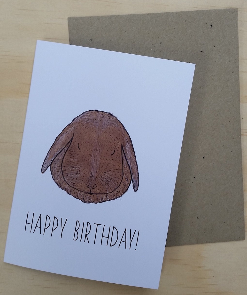 Funny Birthday Card, Rabbit Birthday Card, Animal Lovers Card, Rabbit ...