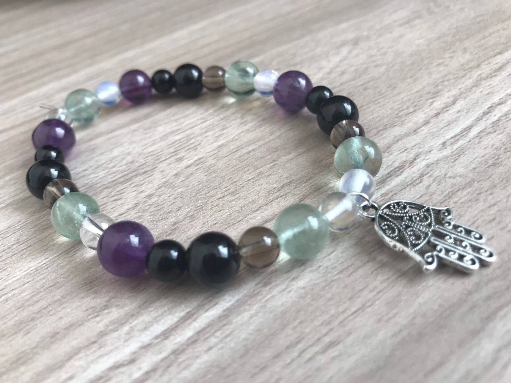 Psychic Protection Crystal Bracelet - Etsy