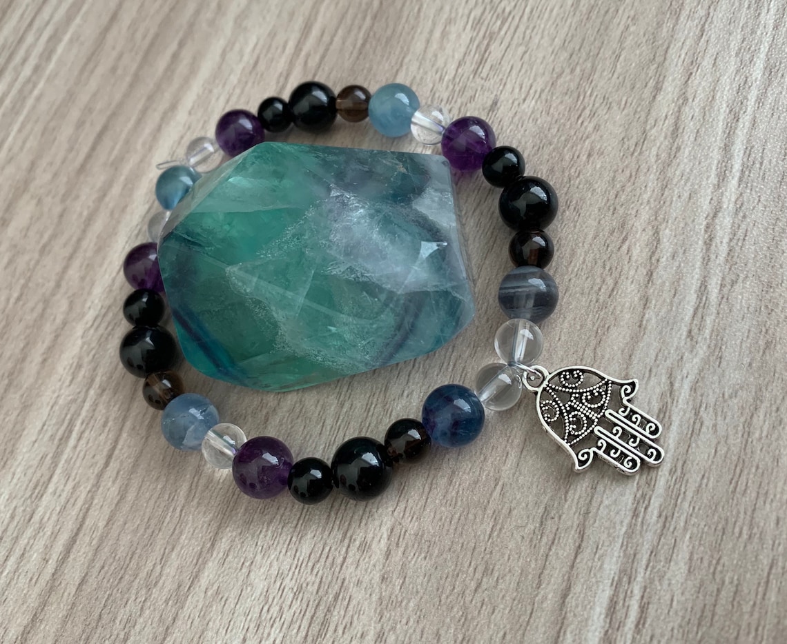 Psychic Protection Crystal Bracelet - Etsy