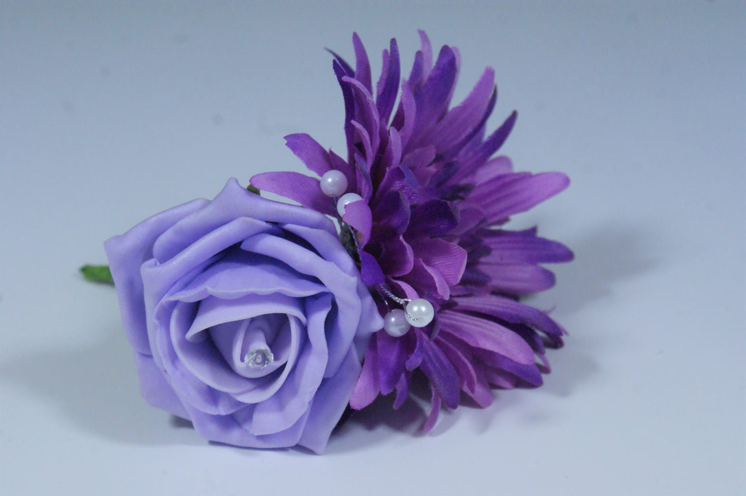 Ice Lilac Rose With Purple Gerbera Buttonhole Single 5 20 - Etsy