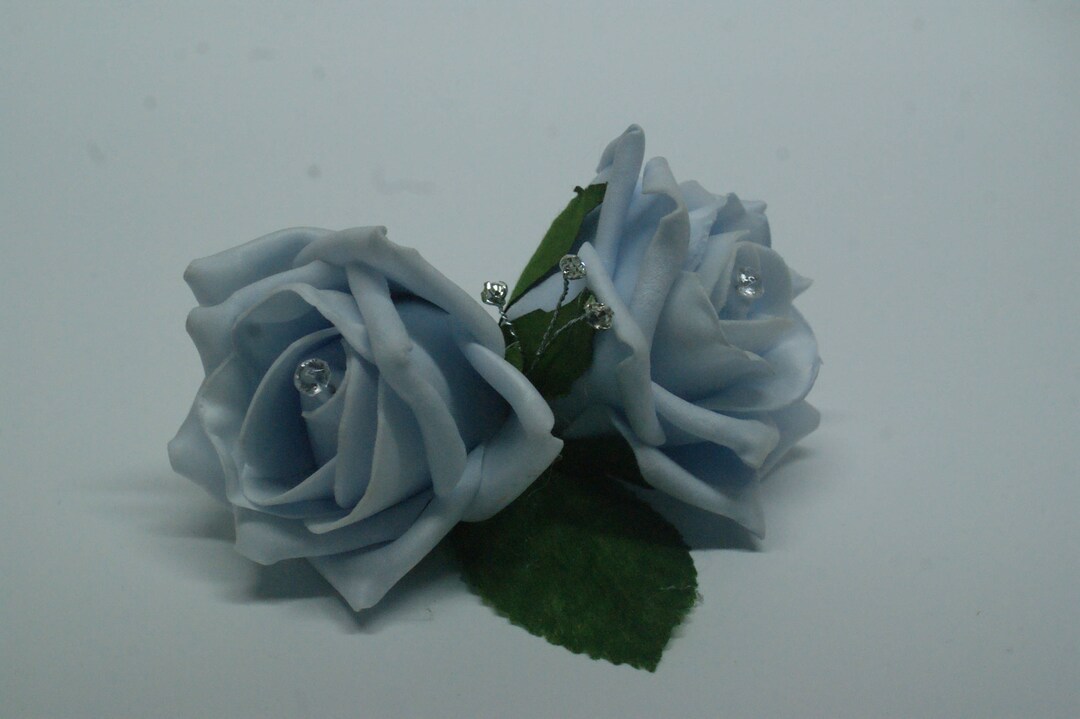 Double Cottage Rose Buttonholes With Daimante Spray Perfect - Etsy