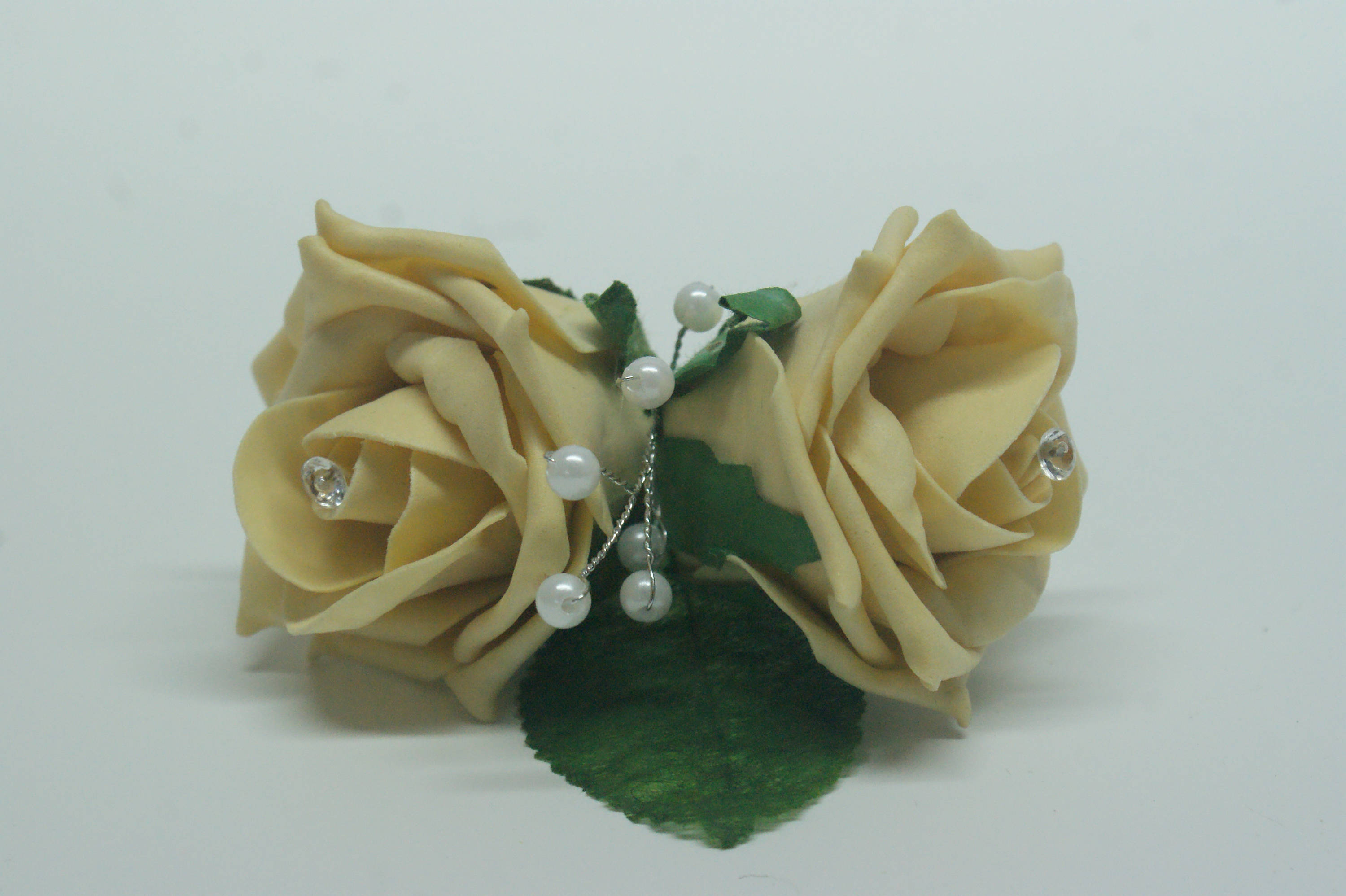 Double Cottage Rose Buttonholes With Pearl Spray, Perfect for All ...
