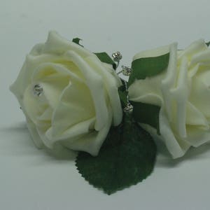 Double Cottage Rose Buttonholes With Daimante Spray Perfect - Etsy