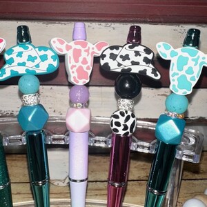 Rodeo Cowgirl Cowboy Hat Cow Print and Cow Heads Ballpoint Ink Pens - Etsy