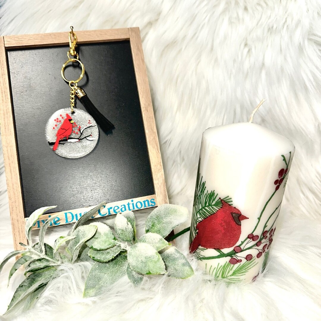 Winter Holiday Red Cardinal Candle - Etsy
