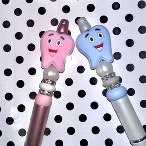 Custom Beaded Tooth Ball Point Ink Pen, Dental Hygienist, Dentist ...