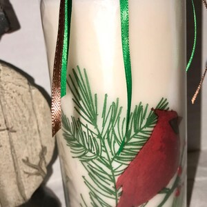 Winter Holiday Red Cardinal Candle - Etsy