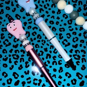 Custom Beaded Tooth Ball Point Ink Pen, Dental Hygienist, Dentist ...
