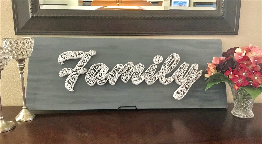 Family String-art 12x24 Two Sided Adoption Sign - Etsy