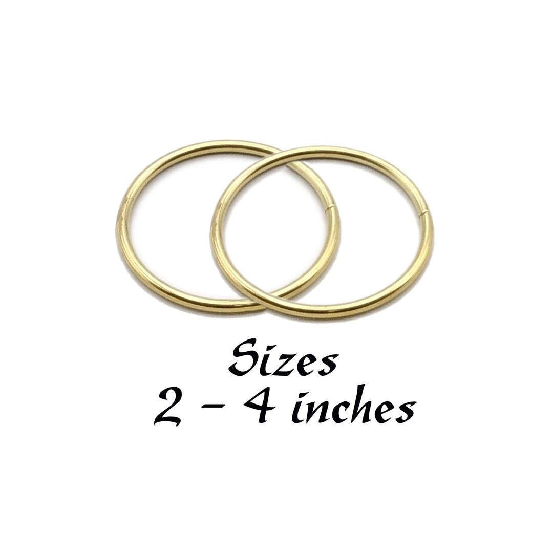 Small Brass Rings X 2, Size 2 to 4 Inches, Craft Rings, Macrame Rings ...