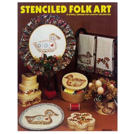 Stenciled Folk Art Sewing Patterns Country Theme | Etsy