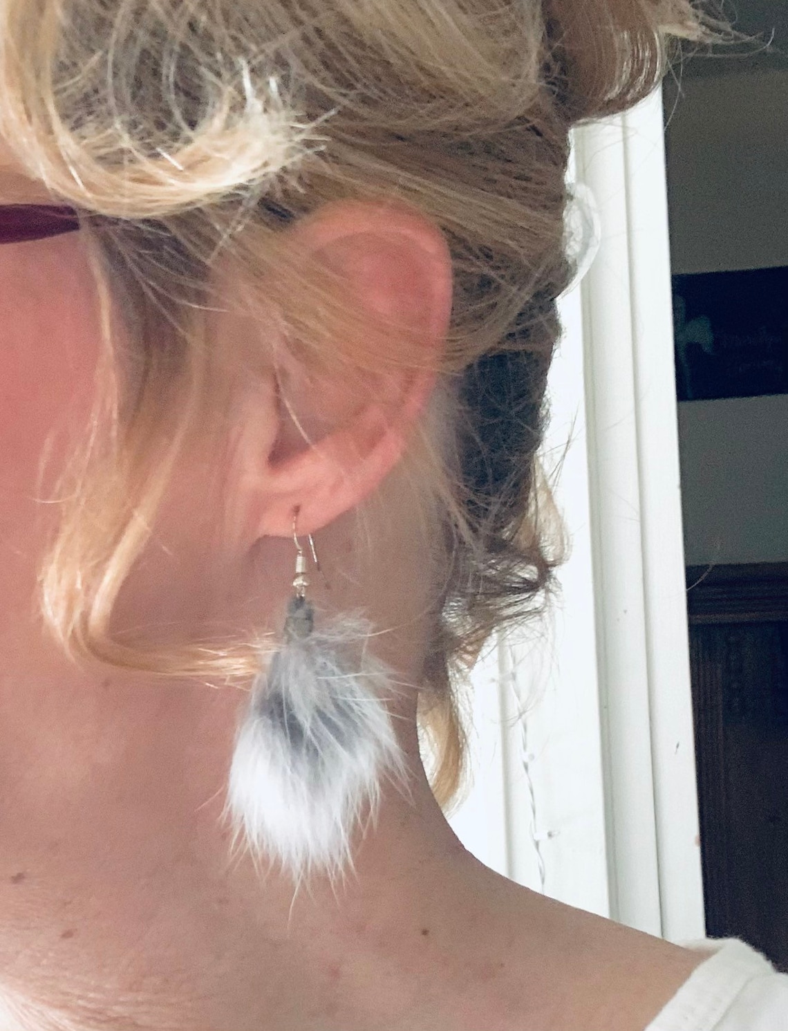 Rabbit Fur Upcycled Earrings Puffs - Etsy