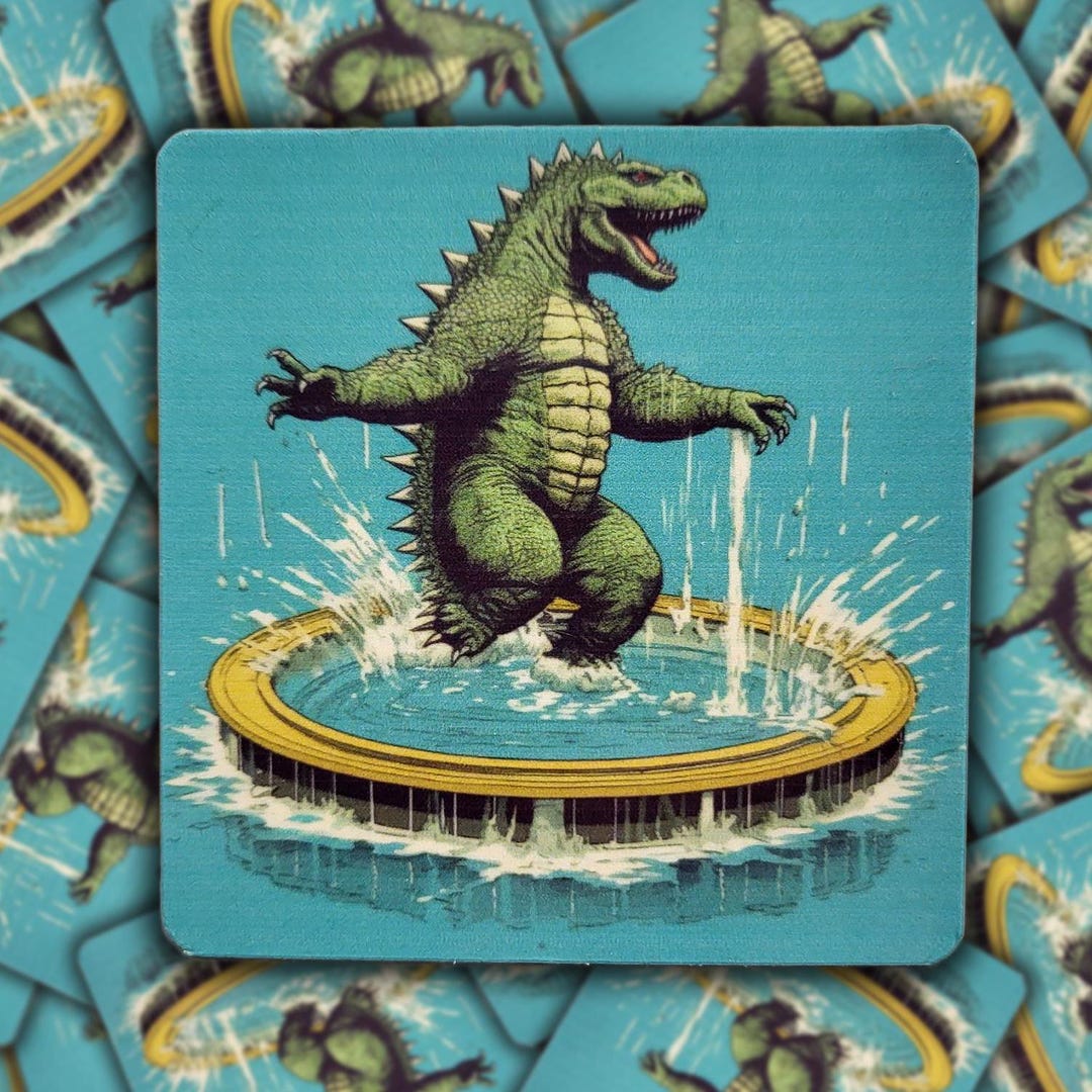 Godzilla Makes a Splash Sticker - Etsy