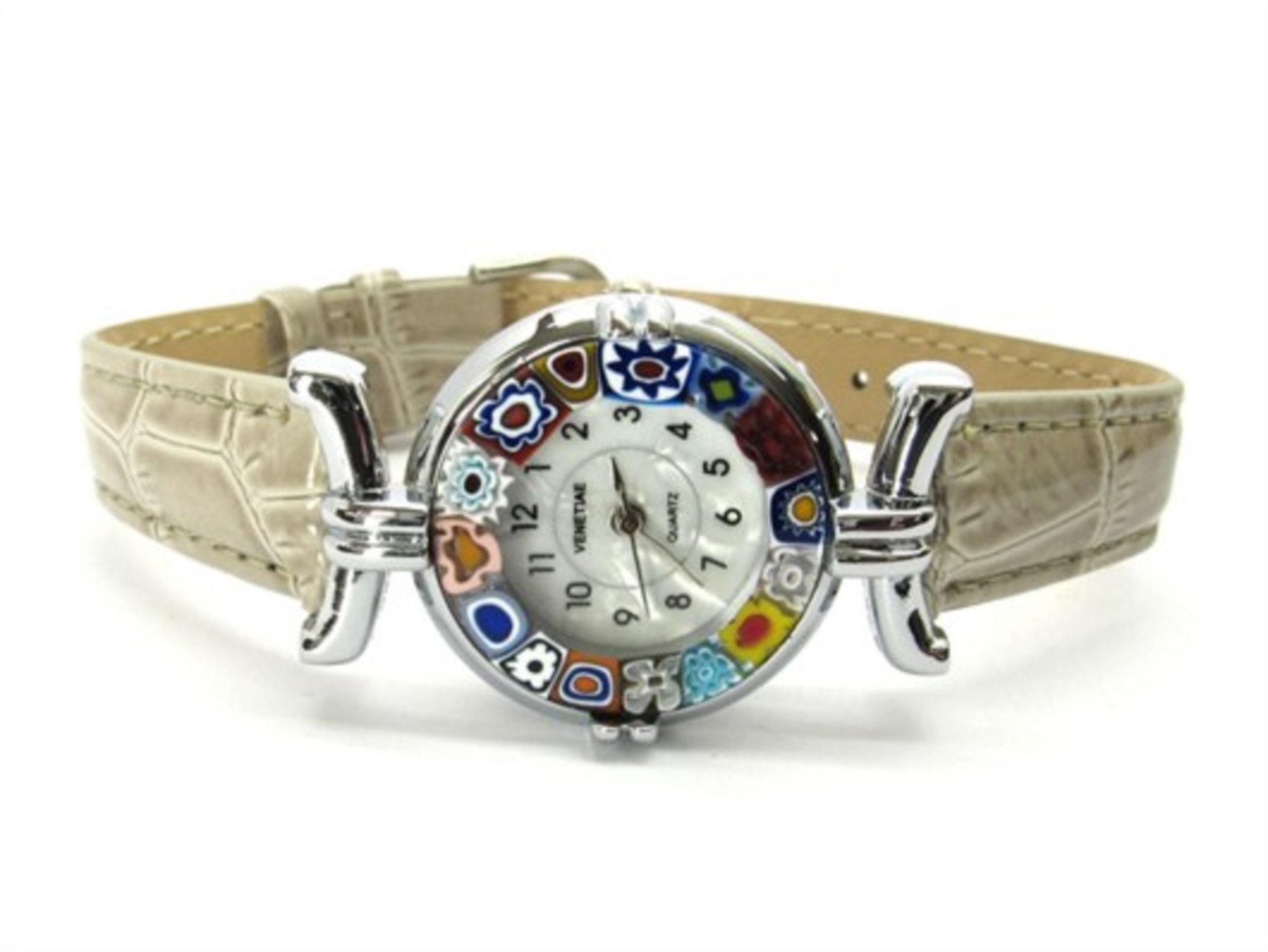 MURANO GLASS WATCH, Millefiori, Italy, Authentic, Handmade, Seiko ...