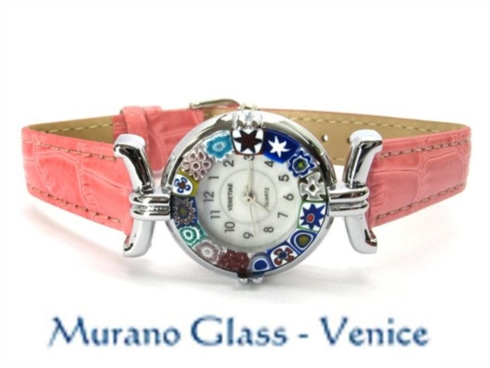 MURANO GLASS WATCH, Millefiori, Italy, Authentic, Handmade, Seiko ...