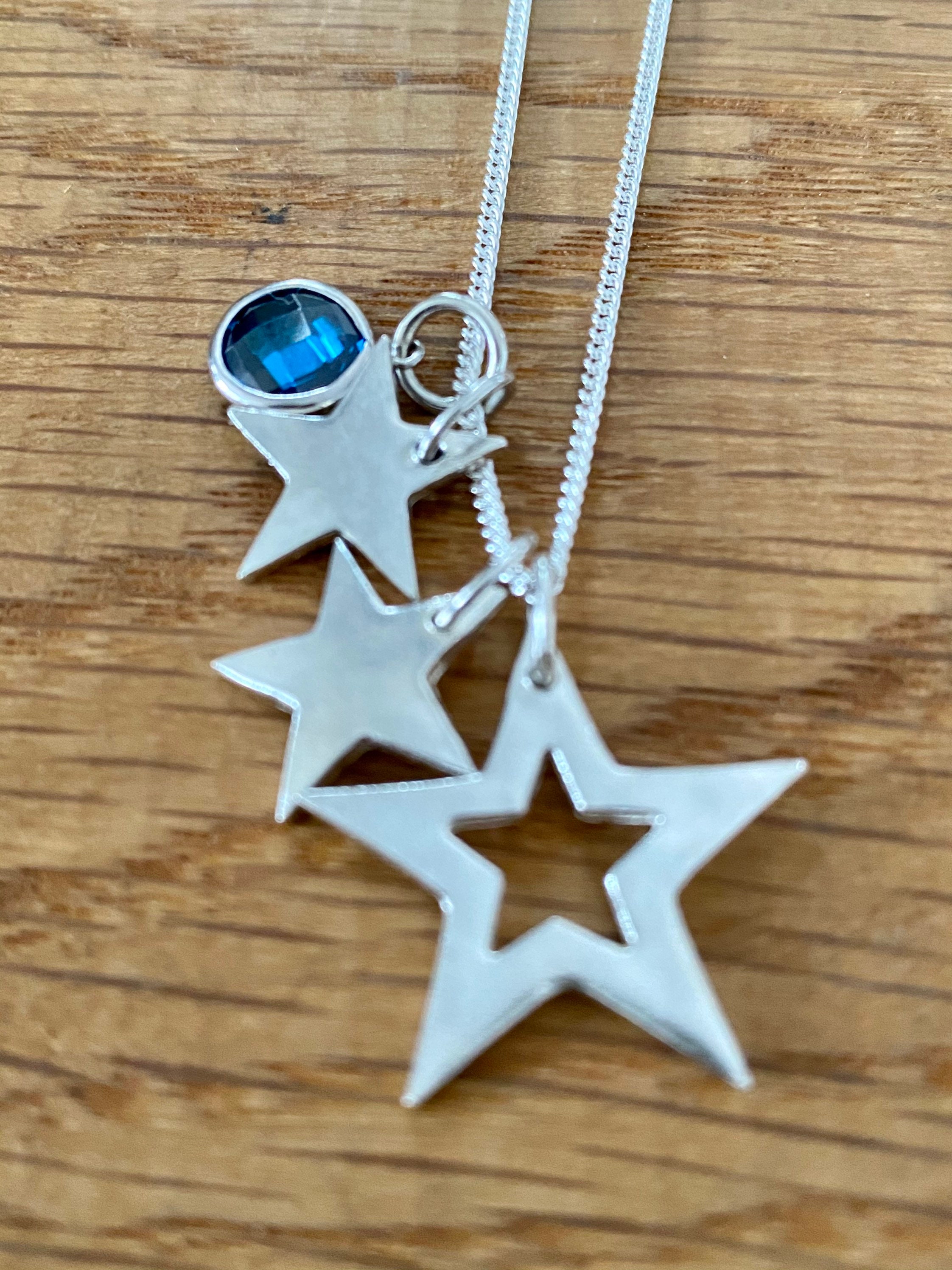 Pretty Silver star stacking necklace, stacking necklace, silver star ...