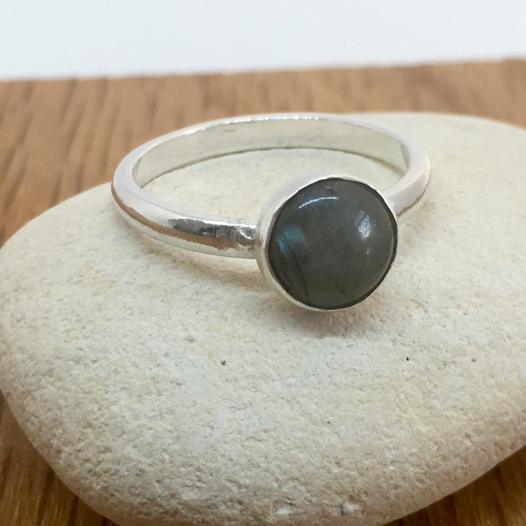 Labradorite stacking ring, stacking ring, Labradorite cabochon ring ...