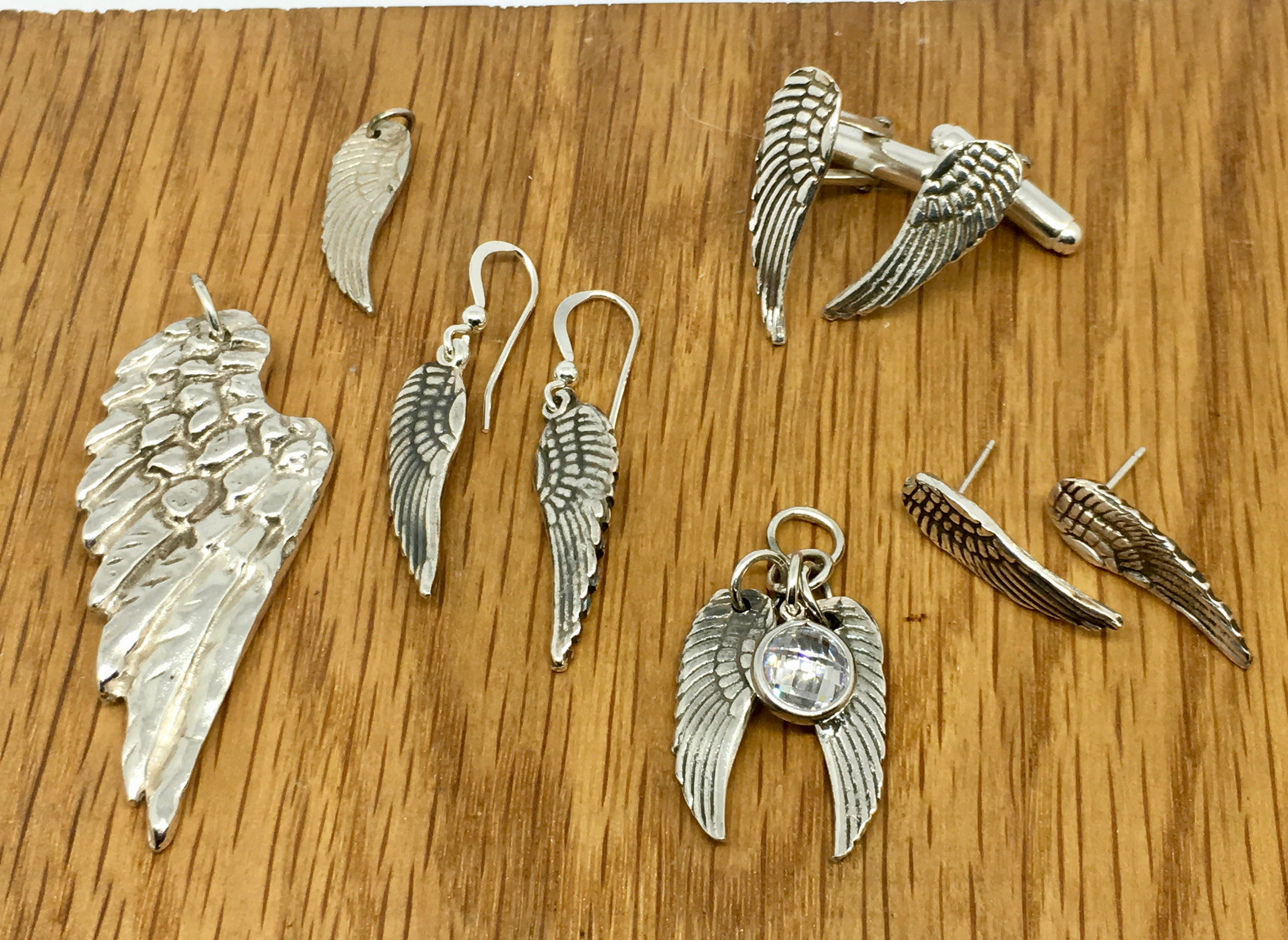 Handmade Solid Silver Angel Wing Cufflinks, Silver Angel Wing Cufflinks ...