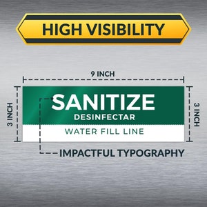 5 Pack Wash Rinse Sanitize Sink Labels, Waterproof Sticker Signs, 3 ...