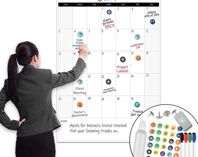 Large Wall Calendar - 24" X 36", Dry Erase Calendar - Monthly 2025 ...