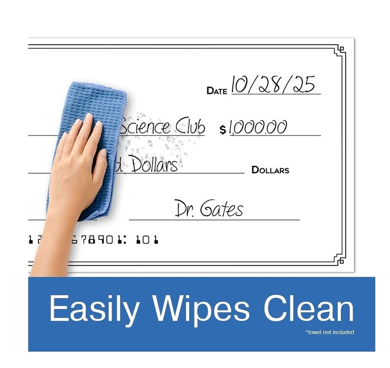 Giant Fake Award Presentation Dry Erase Check - 16" X 32" - Large ...