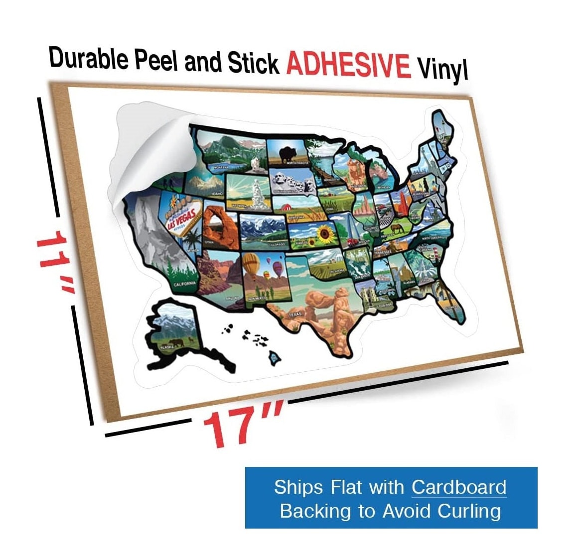 RV State Sticker Travel Map 11 X 17 USA States - Etsy