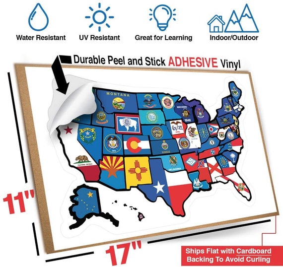 Stickers, Labels & Tags USA Map Sticker Water Proof Vinyl Bumper ...