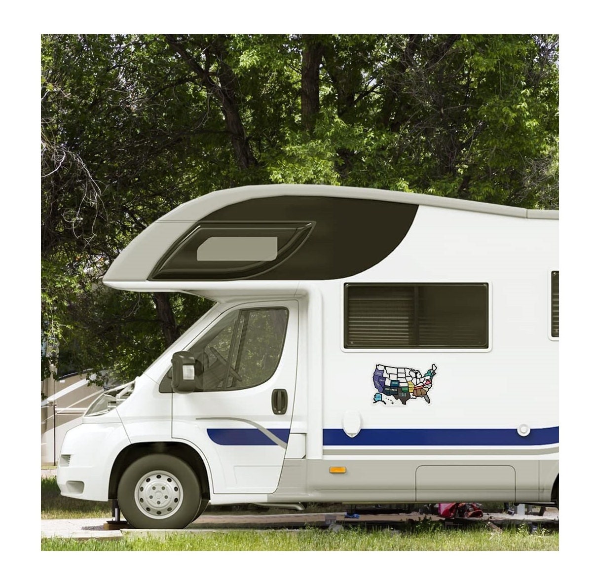 RV State Sticker Travel Map 11 X 17 USA States - Etsy
