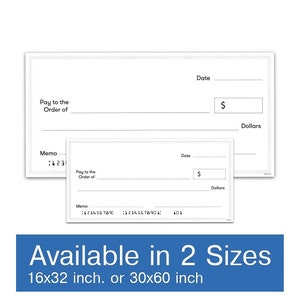 Giant Fake Award Presentation Check - 30" X 60" - Large Novelty ...